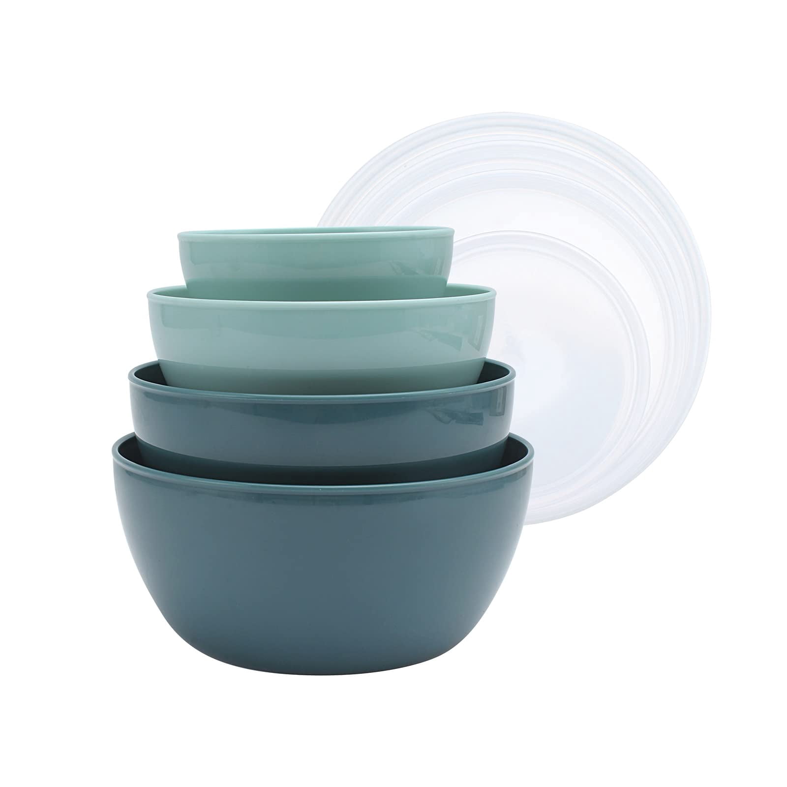 Cook with Color Nesting Prep Bowls with Lids, 8 Piece Plastic Bowls Set ...