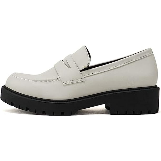 Soda “hender” ~ Women Round Toe Low Heel Lug Sole Platform Penny Loafer