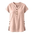 2026 Summer Button down Blouse for Women Collar Short Sleeve Solid ...