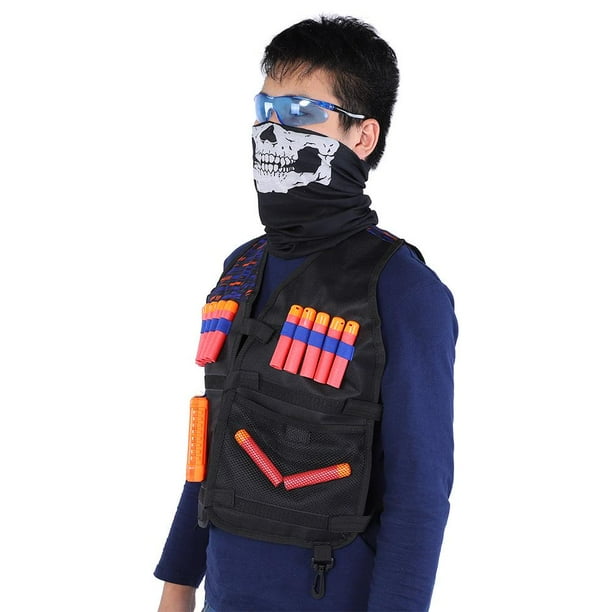 Qiilu Toy Gun Jacket Cartridge Holder Soft Bullets Ammo Clip Vest Eyeglasses Kit Set for Nerf Mega Bullet Clip Vest Soft Bullet Vest Walmart