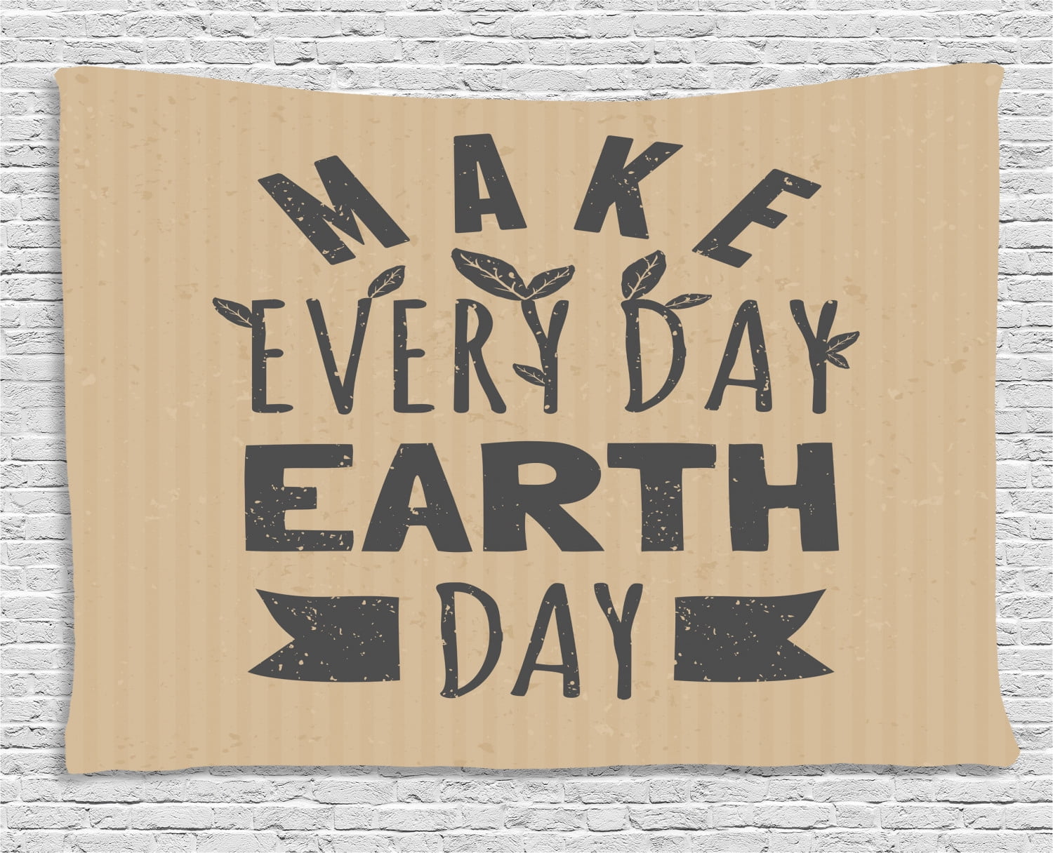 Earthy Tapestry, Typographic Design Quote for Earth Day with Grunge ...