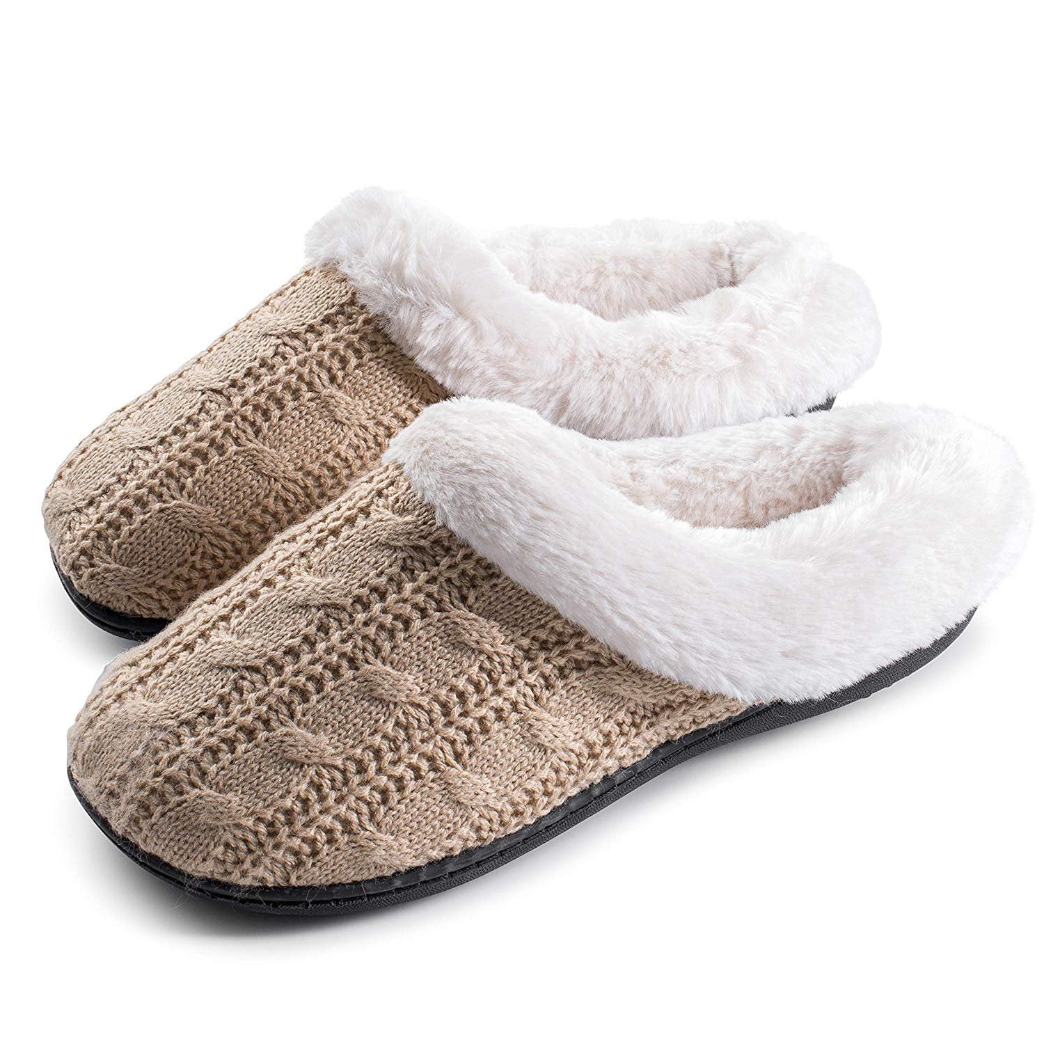 Roxoni Women's Slippers Cable Knit Super Cozy Comfort Clog | Walmart Canada