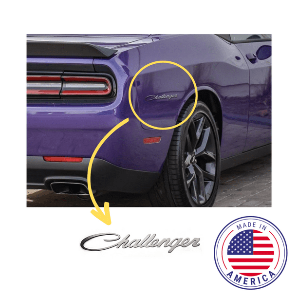 2pc Dodge Challenger Side Fender Emblem Badge Polished Finish Official ...
