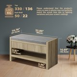 ARKANTOS Fluted Shoe Benches for Entryway with Storage Cushion and 2 ...