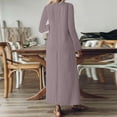 Aellinatey Women's long cotton and linen dress, casual long-sleeved ...