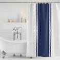 Blue Solid Color Texture Waterproof Fabric Shower Curtain,Simple Blue ...