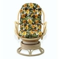 Java Lounge Swivel Rocking Chair with Floral Cushion Natural Rattan ...