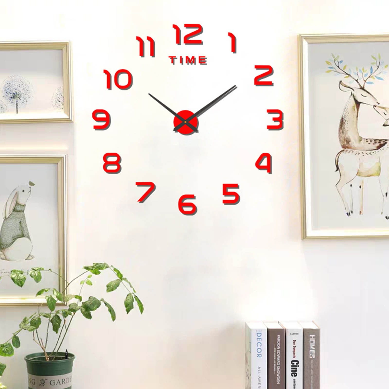 AURIGATE 3D DIY Wall Clock Decor Sticker Mirror Frameless Large DIY ...