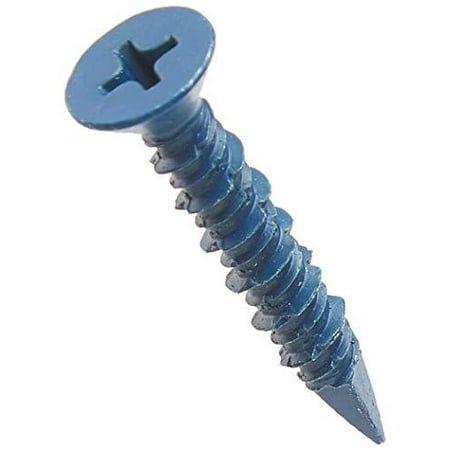 SNUG Fasteners (SNG480) 100 Qty 3/16 x 1-1/4 Flat Head Phillips Diamond Tip Concrete Screws to ...