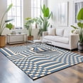 Area Rug 36×60in, Abstract Minimalist Stripe Plaid Floor Carpet Living ...