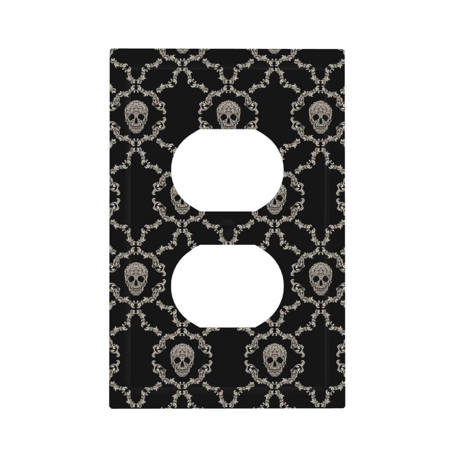 DouZhe 1-Gang Duplex Outlet Cover, Vintage Gothic Paisley Skulls ...