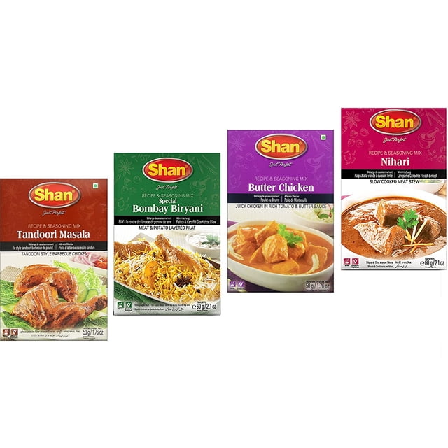 Shan Spices Variety Combo Tandoori, Butter Chicken, Bombay Biryani and ...