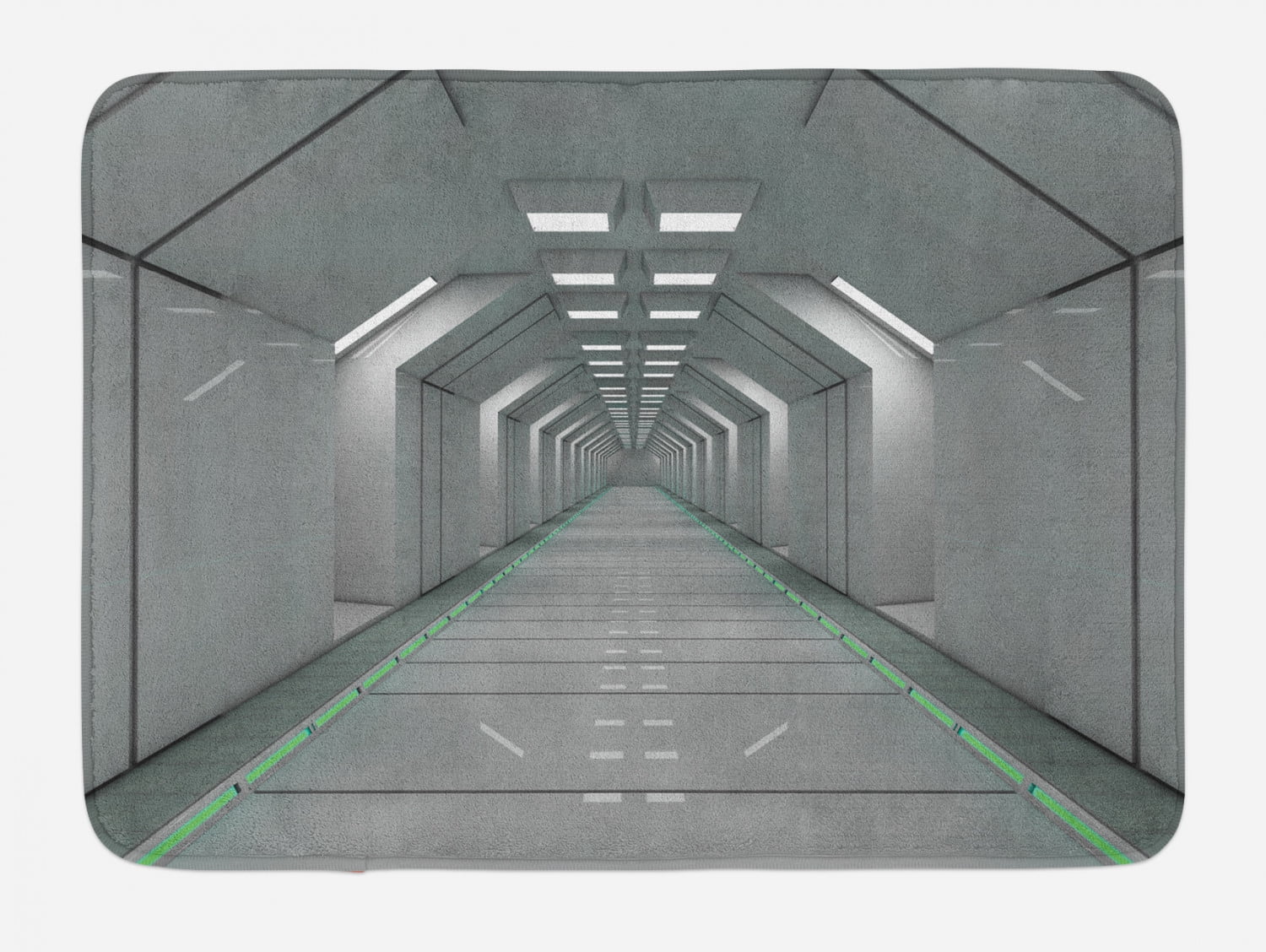 Futuristic Bath Mat, Sci-Fi Corridor Inside Space Station Ship ...
