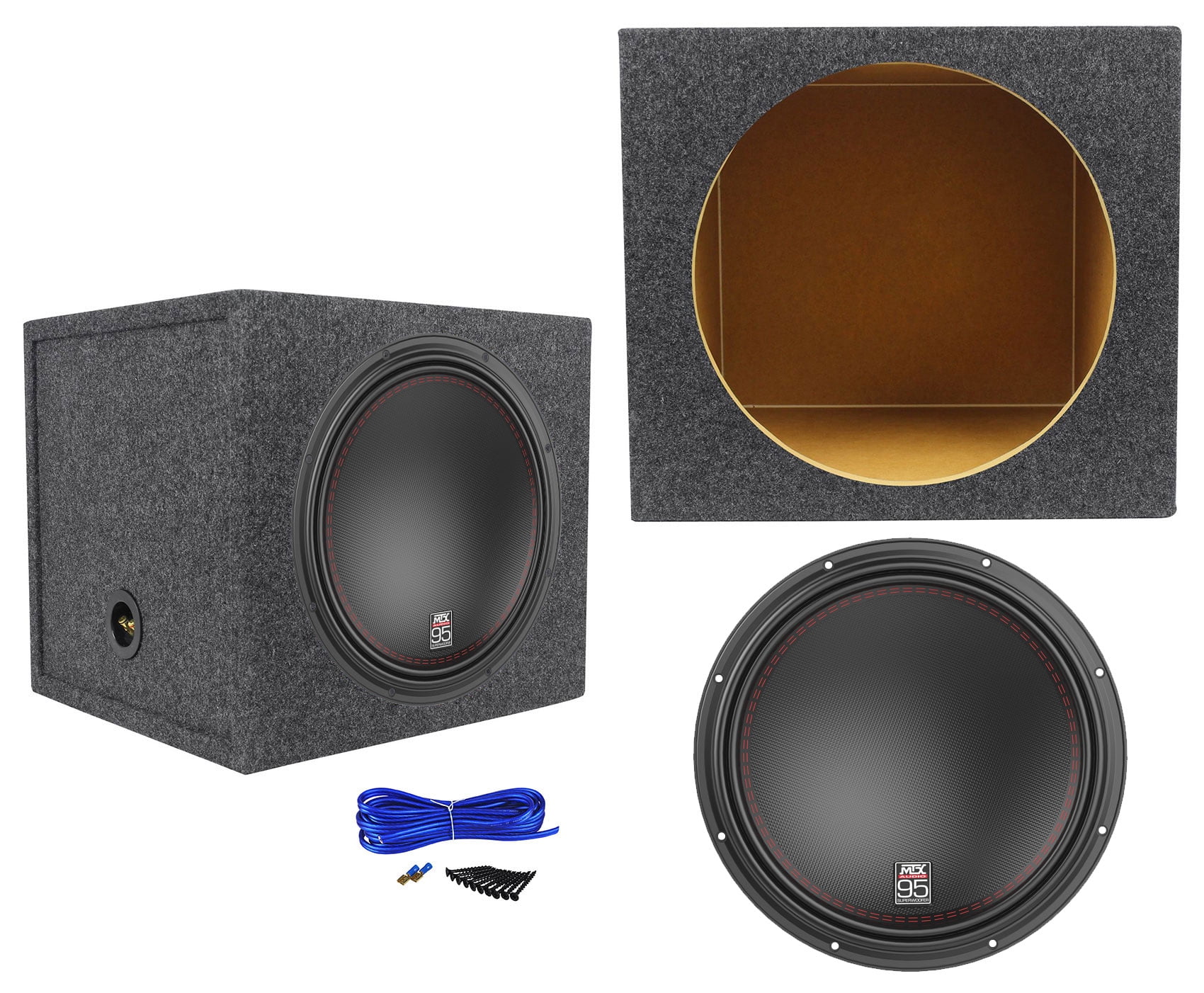 MTX 9515-22 15" 3000w Competition Car Audio Subwoofer+Sealed Sub Box ...