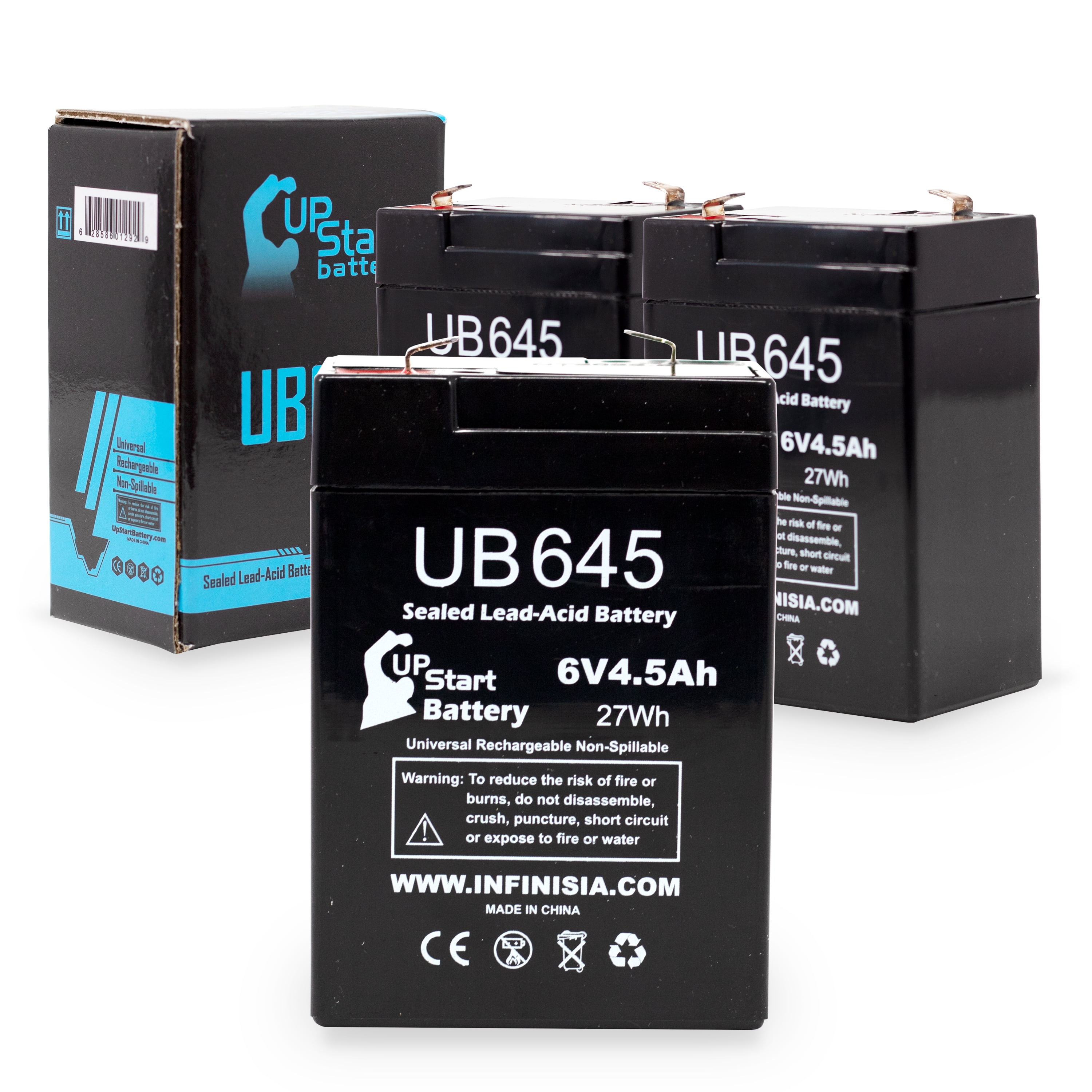 3x Pack - Compatible Edwards 17990108 Battery - Replacement UB645 ...