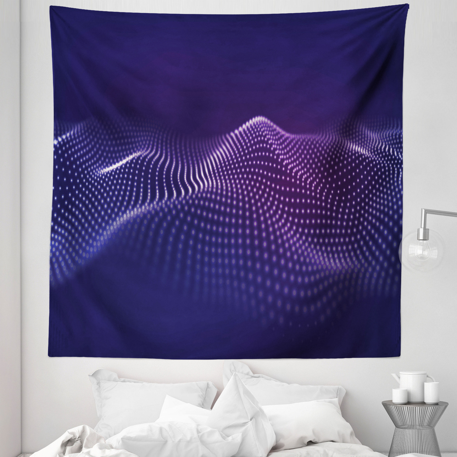 Abstract Tapestry, Futuristic Digital Artwork of Dotted Wave Sci-Fi ...
