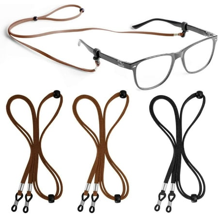 3 Pieces Faux Leather Eyeglasses Strap for Eyeglasses Cords Male Female ...