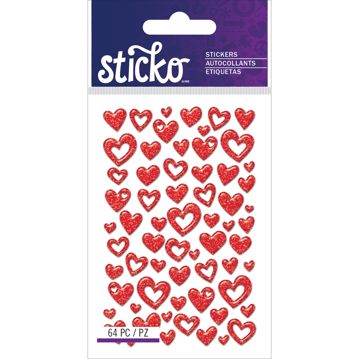 Sticko Stickers-Red Hearts - Walmart.com - Walmart.com