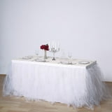 BalsaCircle 21 feet Tutu Multi Layers Tulle Table Skirt Linens White ...