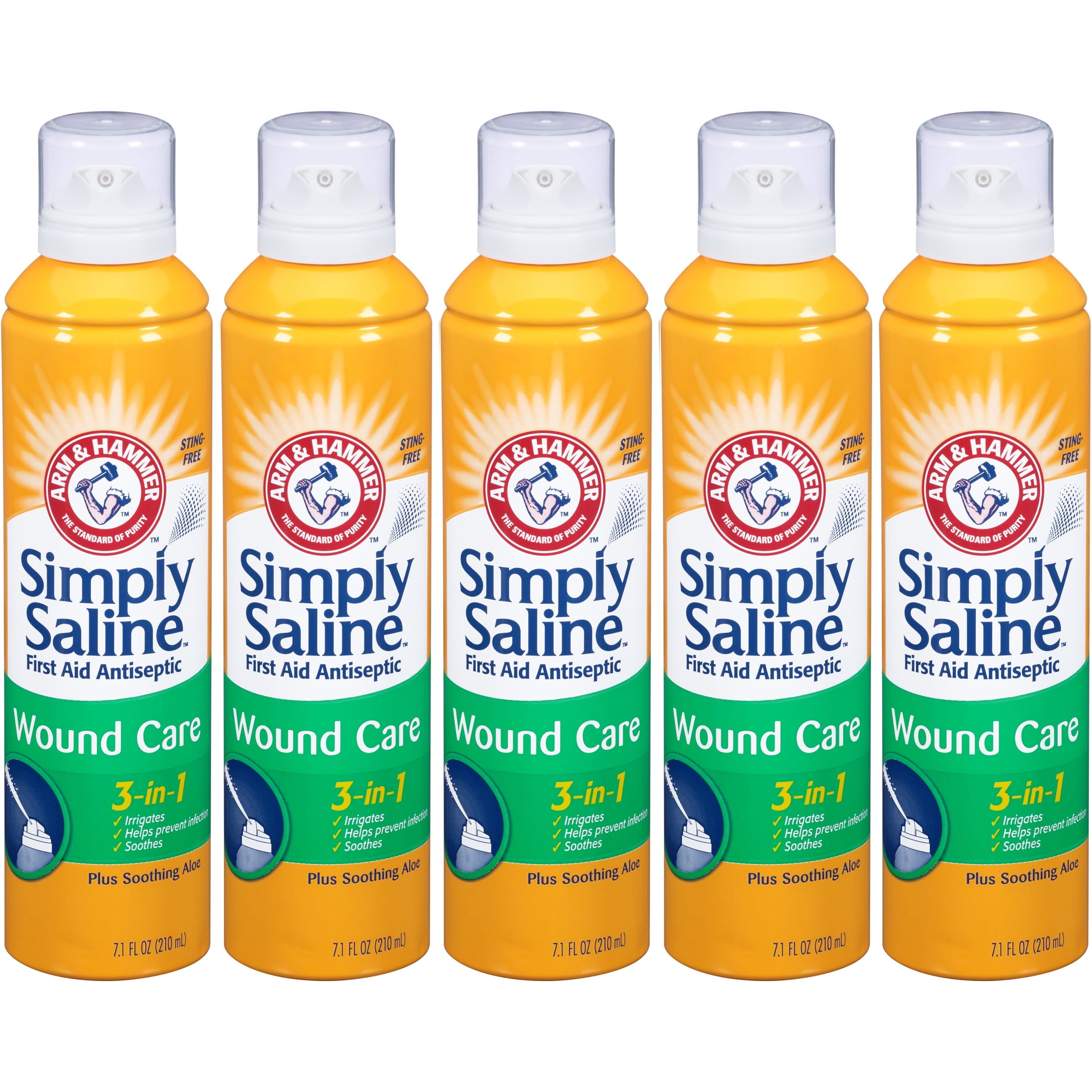 5 Pack Simply Saline Wound Care 3-in-1 First Aid Antiseptic, 7.40 oz ...