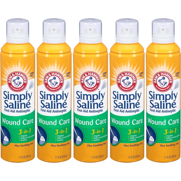 5 Pack Simply Saline Wound Care 3-in-1 First Aid Antiseptic, 7.40 oz ...
