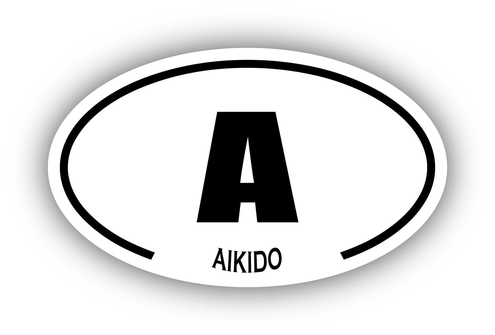Aikido A Oval Bumper Sticker 3M Vinyl Decal 3 in x 5 in - Walmart.com