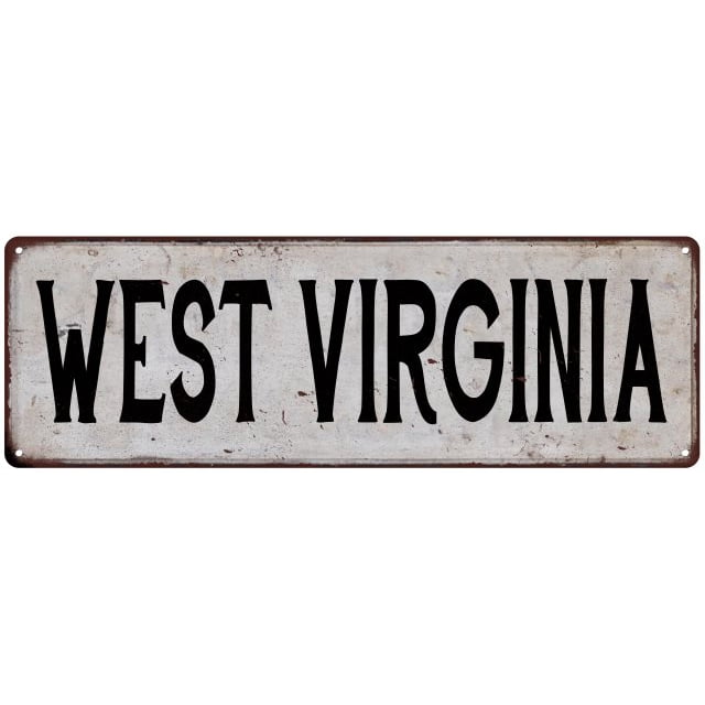 WEST VIRGINIA Vintage Look Rustic Metal City State Sign 6 x 18 Matte ...
