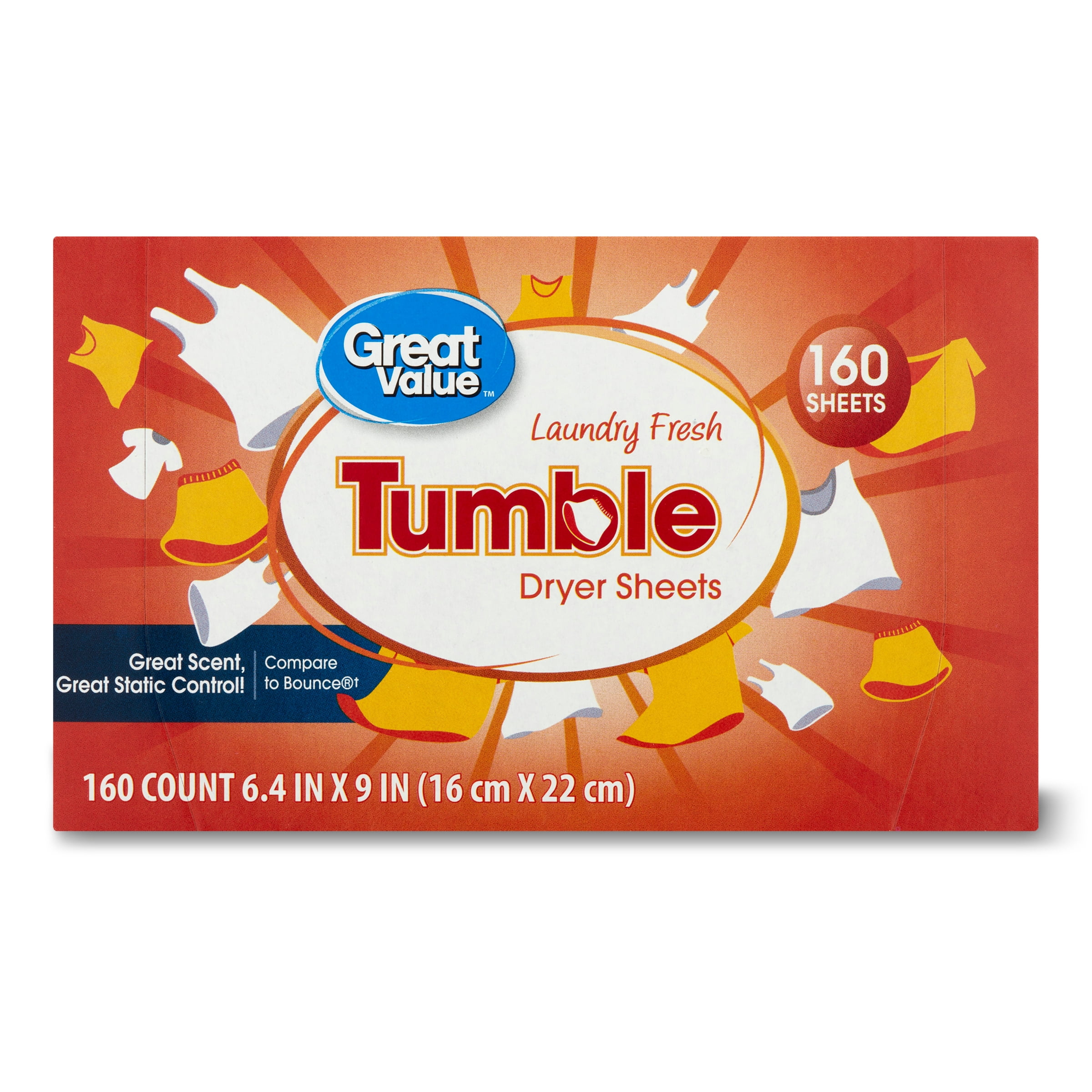 Great Value Tumble Dryer Sheets, Laundry Fresh, 160 count - Walmart.com
