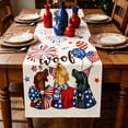 4th of July Star Stripe Patriotic Table Runner, Red White Blue Glitter ...