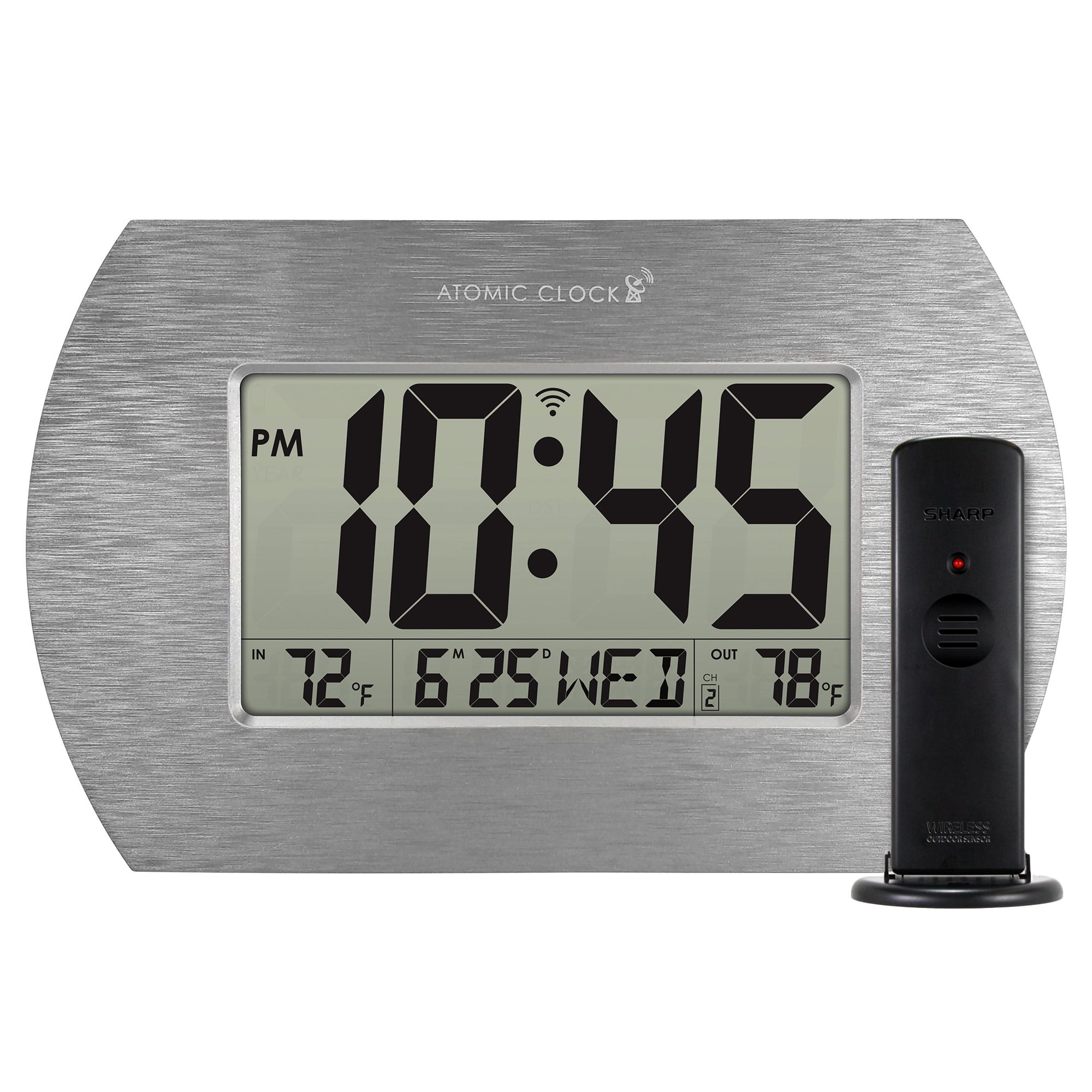 Better Homes Gardens Digital Atomic Clock With Stainless Steel Finish Better Homes Gardens Digital Atomic Clock With Stainless Steel Finish