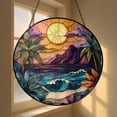 Tropical Palm Tree Ocean Sunset Stained Glass Suncatcher – Window ...