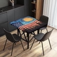 American Flag Oil Painting Square Fitted Tablecloth 34 x 34 Inch ...