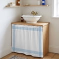Blue Striped Cabinet Curtain, Simple Stripes White Background Sink ...