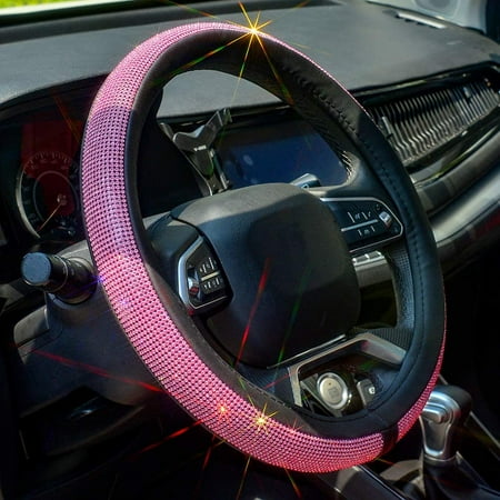 Valleycomfy Diamond Crystal Steering Wheel Cover for Women Girls- Bling ...
