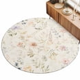 Country Colorful Floral Herb Round Area Rug 3ft,Living Room Rug Non ...