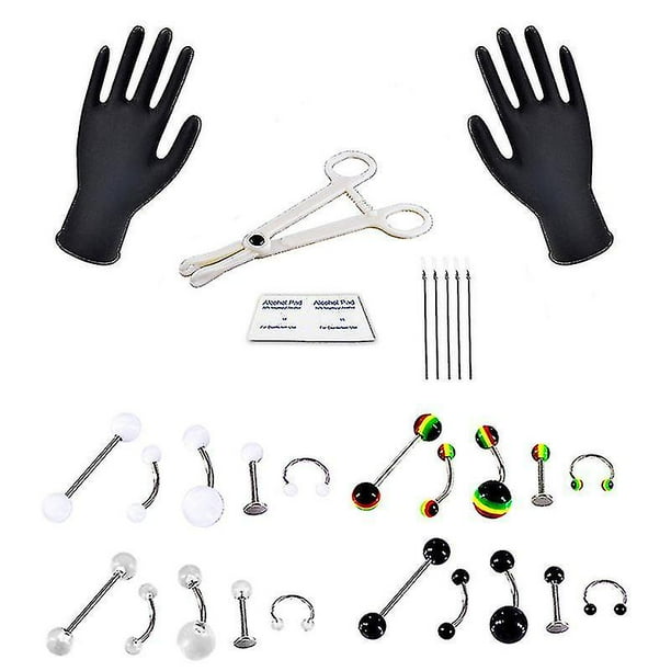 Professional Body Piercing Jewelry Tool Kit Belly Nose Navel Nipple ...