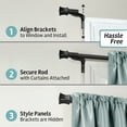 Zenna Home Smart Rods Adjustable Café Window Curtain Pole, 18-48 in ...