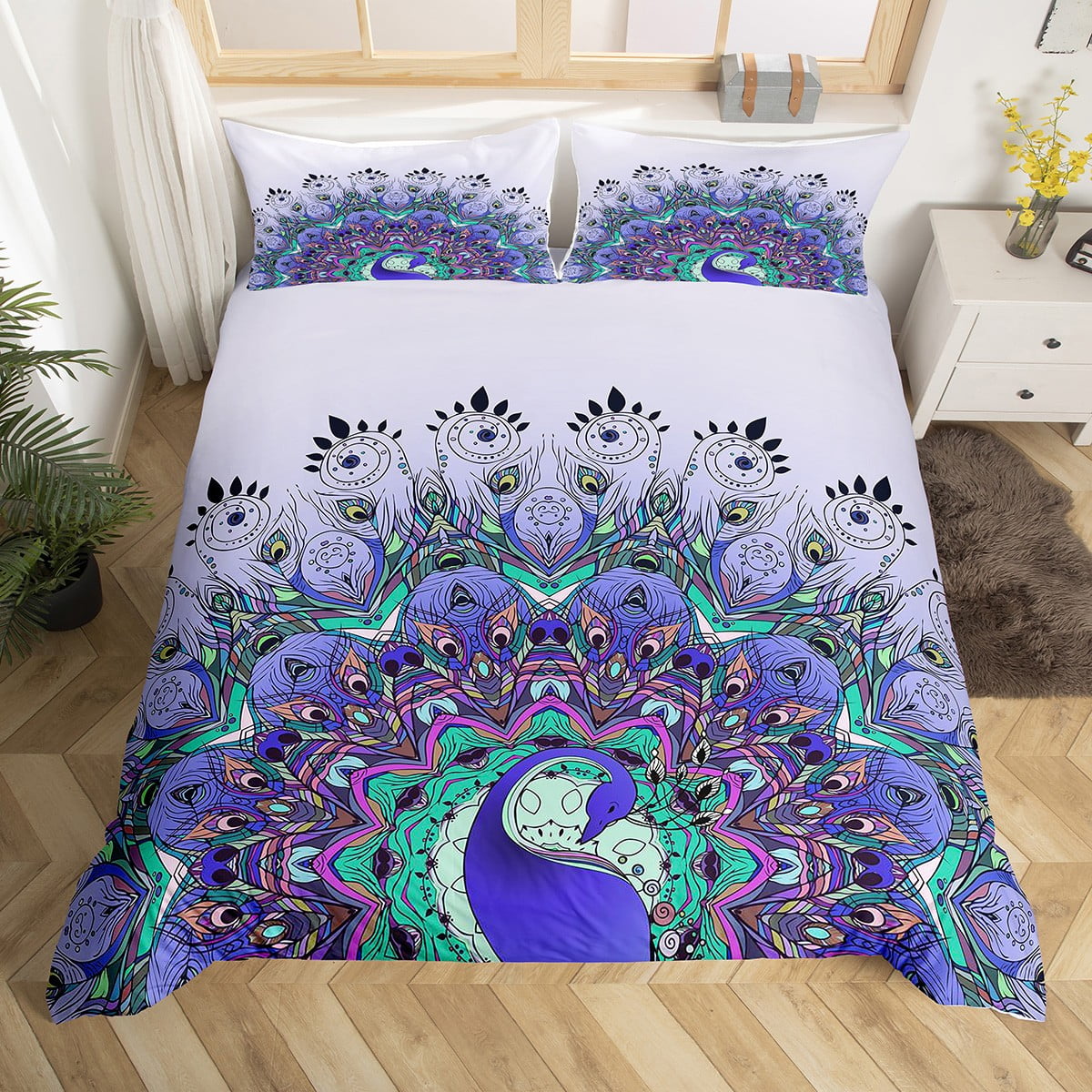 Purple Peacock Bedding