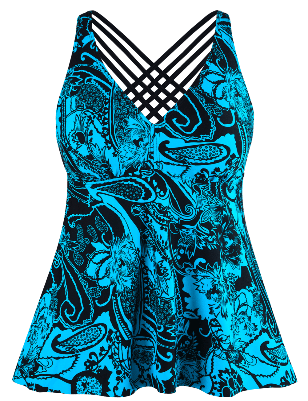 Firpearl Women's Tankini Swimsuits Cross Back Flowy Swim Tops Modest ...