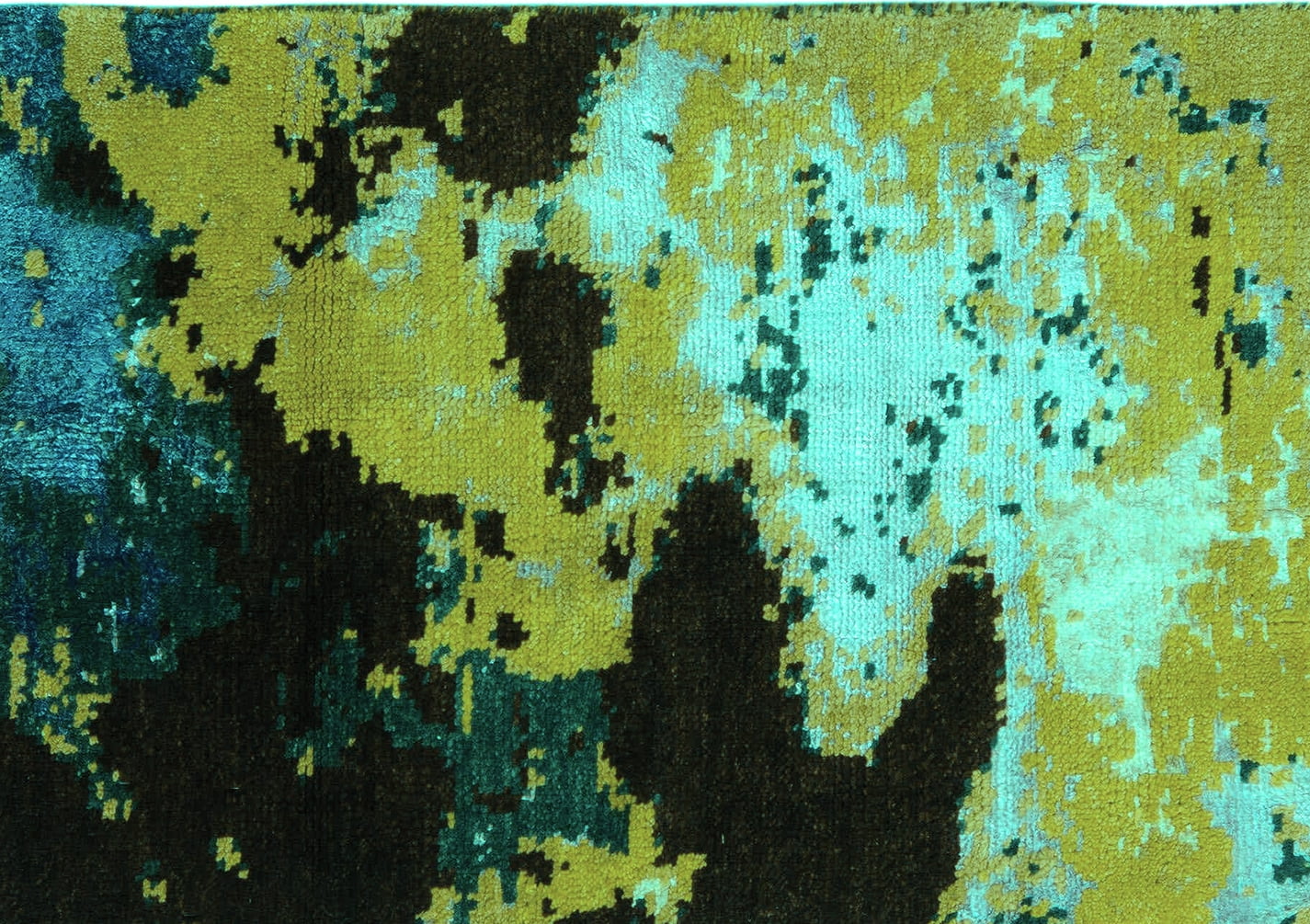 Ahgly Company Machine Washable Indoor Rectangle Abstract Turquoise Blue ...