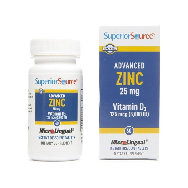Superior Source - Advanced Zinc with Vitamin D3 - 60 Quick Dissolve ...