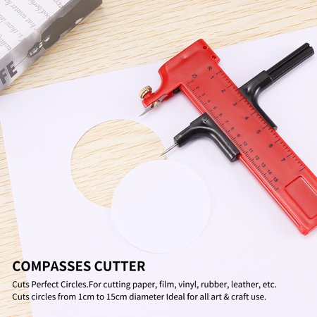 Red Paper Compass Comfortable Handle Compass Circle Cutter Adjustable ...