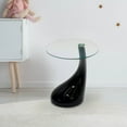 TearDrop Side Table Black Color With 18" Inch Round Glass Top - Walmart.com