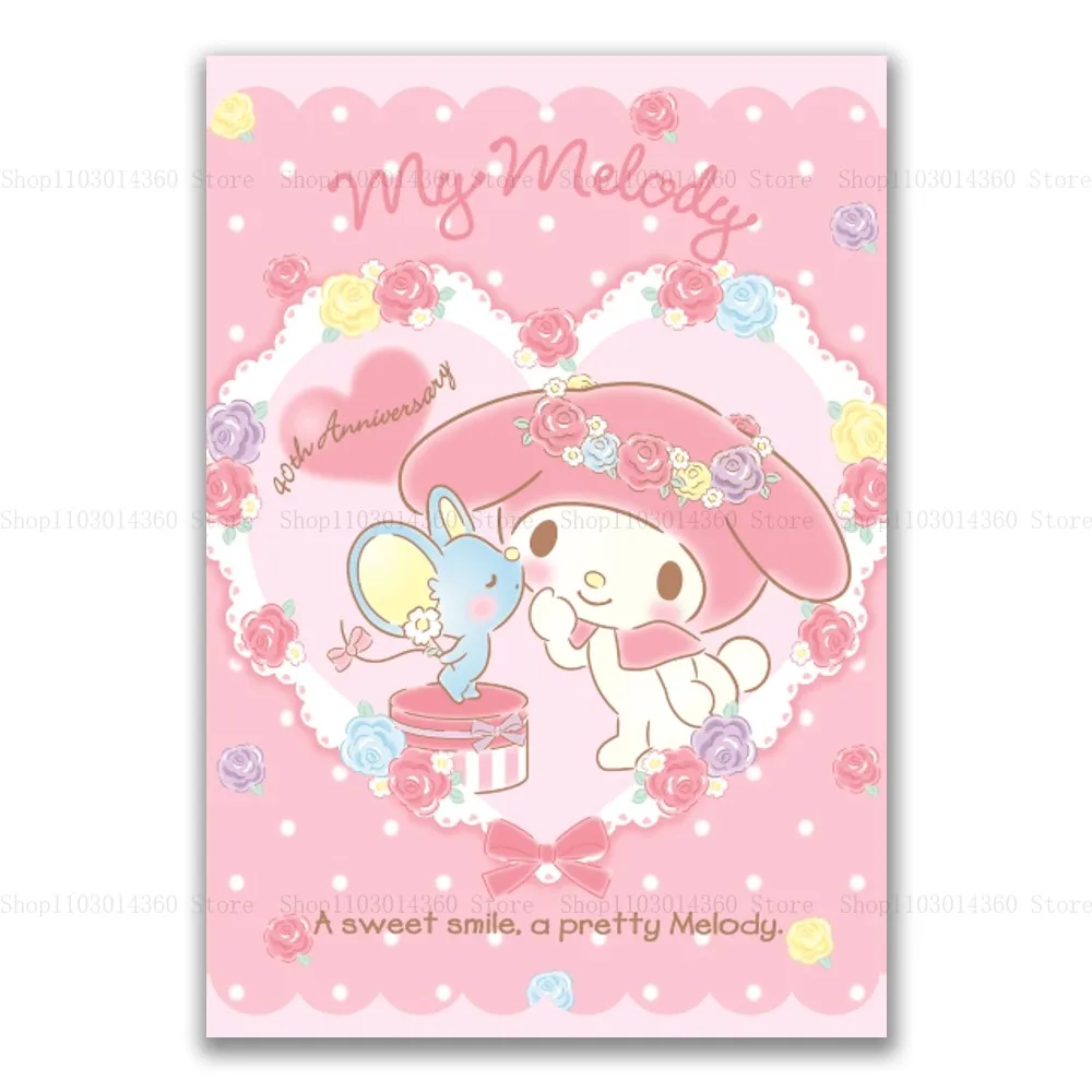 Kawaii cartoon My Melody poster sticker wall hanging painting desktop ...