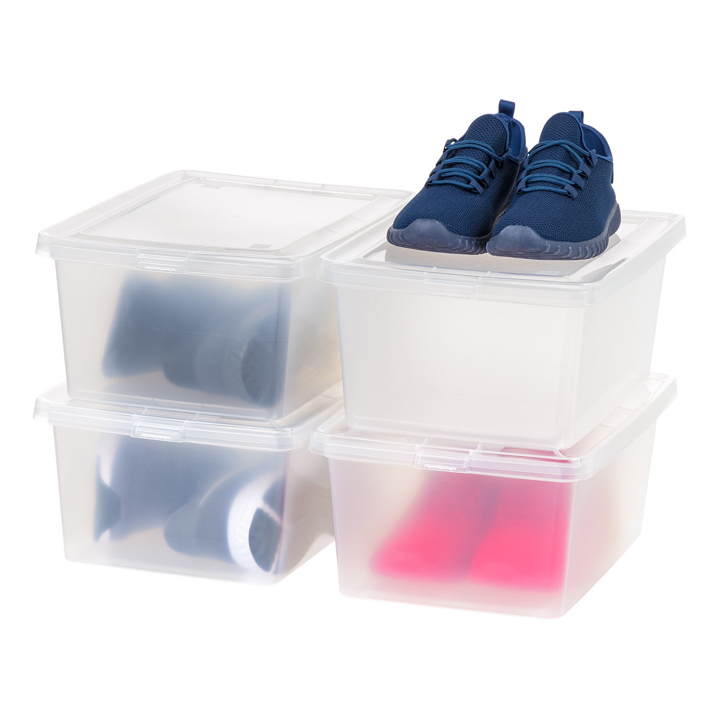 IRIS USA 14.5 Quart Plastic Storage Bin Tote Organizing Container with ...