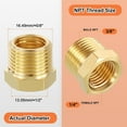 10 Pack Male to FeMale Adapter, 3/8" NTP x 1/4" Female Brass Hex ...