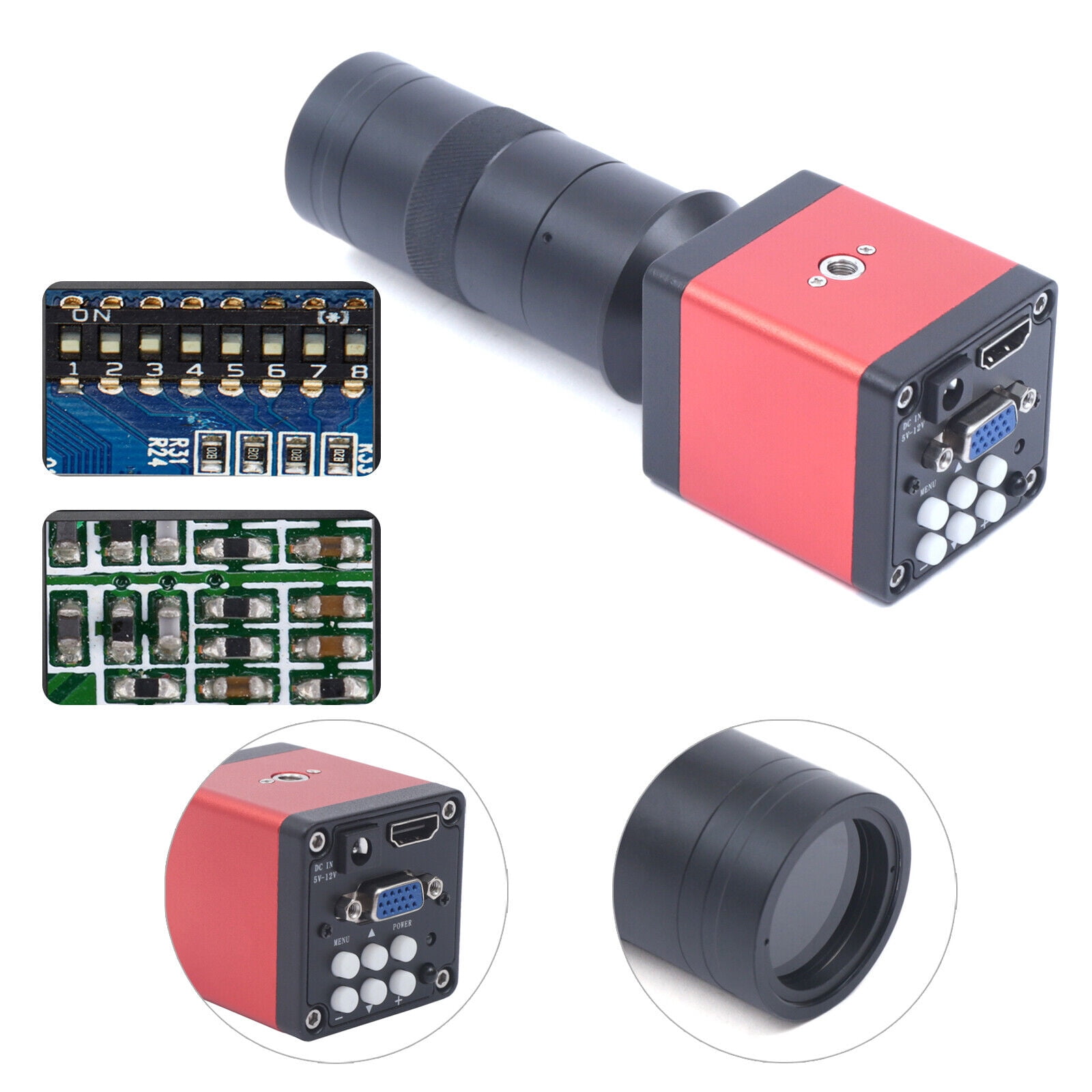 60FPS HDMI 1080P VGA USB Digital Industry Video Inspection Microscope ...