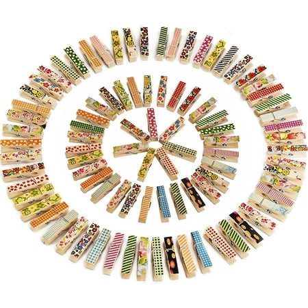 Mini Colorful Wooden Craft Clips Photo Paper Peg, 100 Pieces Gift ...