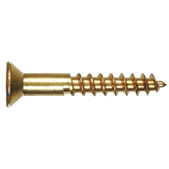 HILLMAN FASTENERS #8 x 3/4-Inch Phillips Flat-Head Brass Wood Screws ...