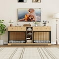 82 Inch Double Dog Crate Furniture - Indoor Kennel for 2 Dogs with ...